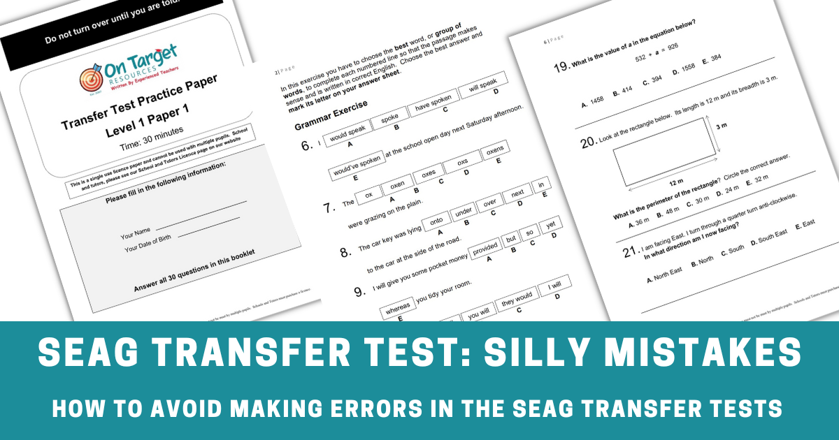 Top Common Silly Mistakes in SEAG Transfer Test – On Target Resources