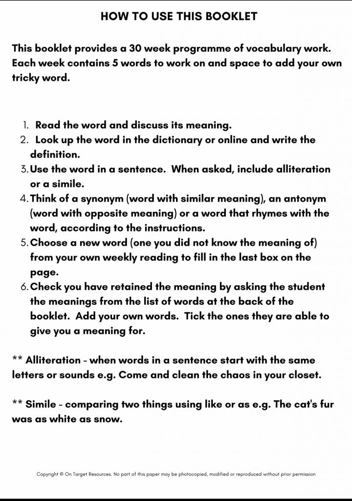 Transfer Test Tricky Vocabulary