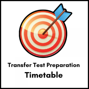 Transfer Test Preparation Timetable – On Target Resources