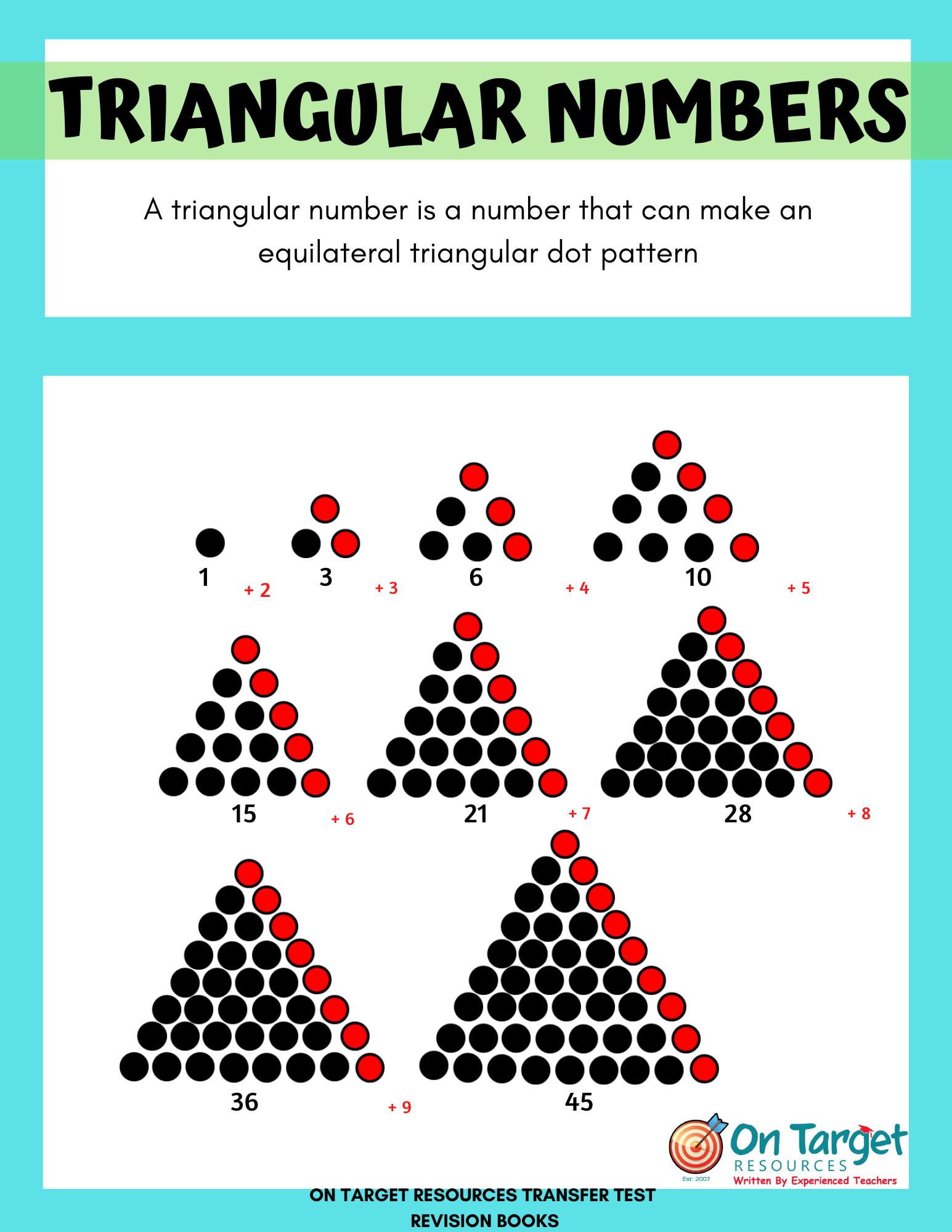 Transfer Test Tips Triangular Numbers On Target Resources Transfer Test Tips Triangular Numbers On Target Resources