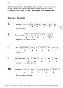 Transfer Test SEAG Style Practice Papers – Level 1 – On Target Resources
