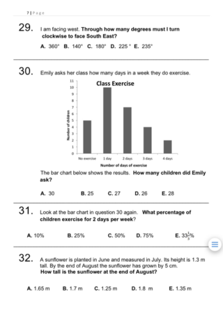 Transfer Test SEAG Style Practice Papers